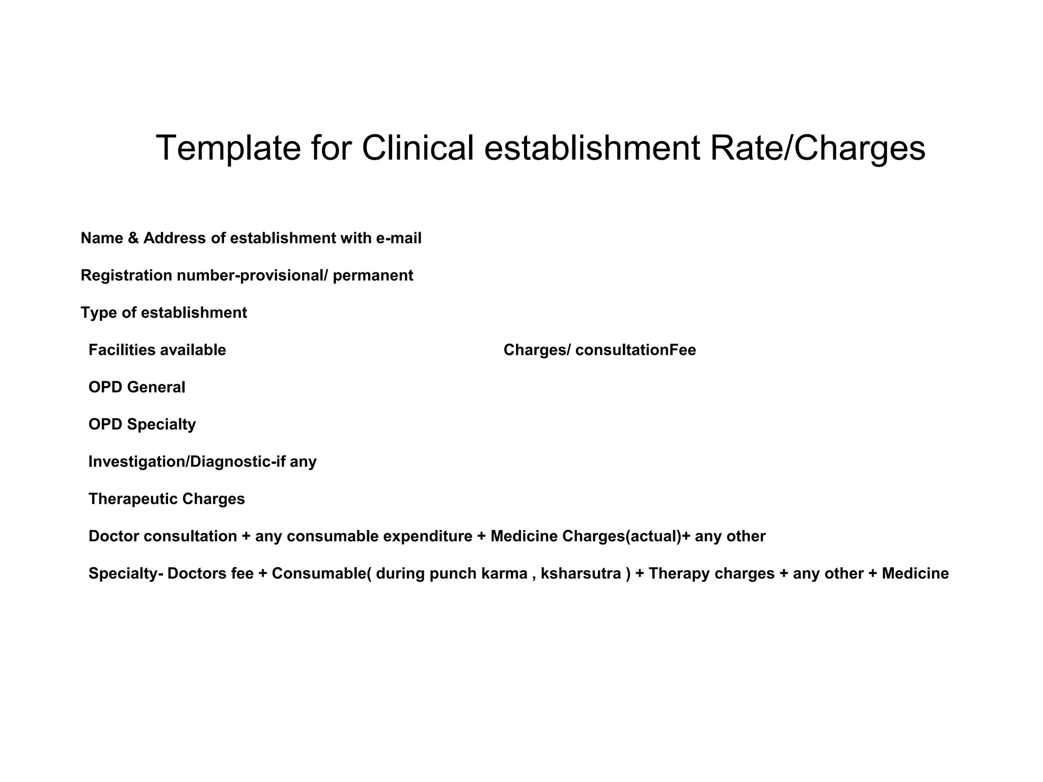 Clinical establishments act and Standard for Ayurvedic Clinics | PPTX