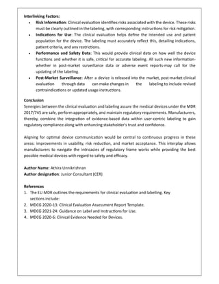 Clinical Evaluation and Labelling: How They Are Interlinked | PDF