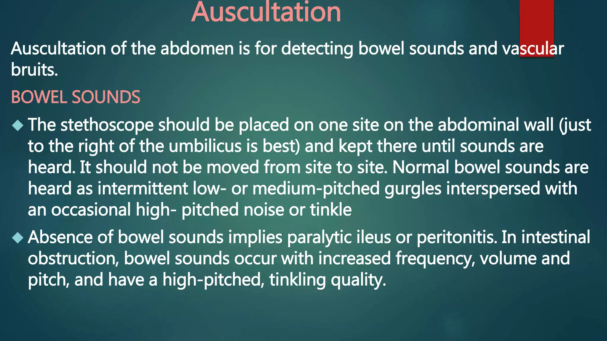 Clinical examination of abdomen medicine | PPTX