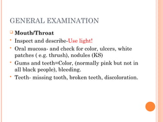Clinical examination of a patient on HIV-treatment | PPT