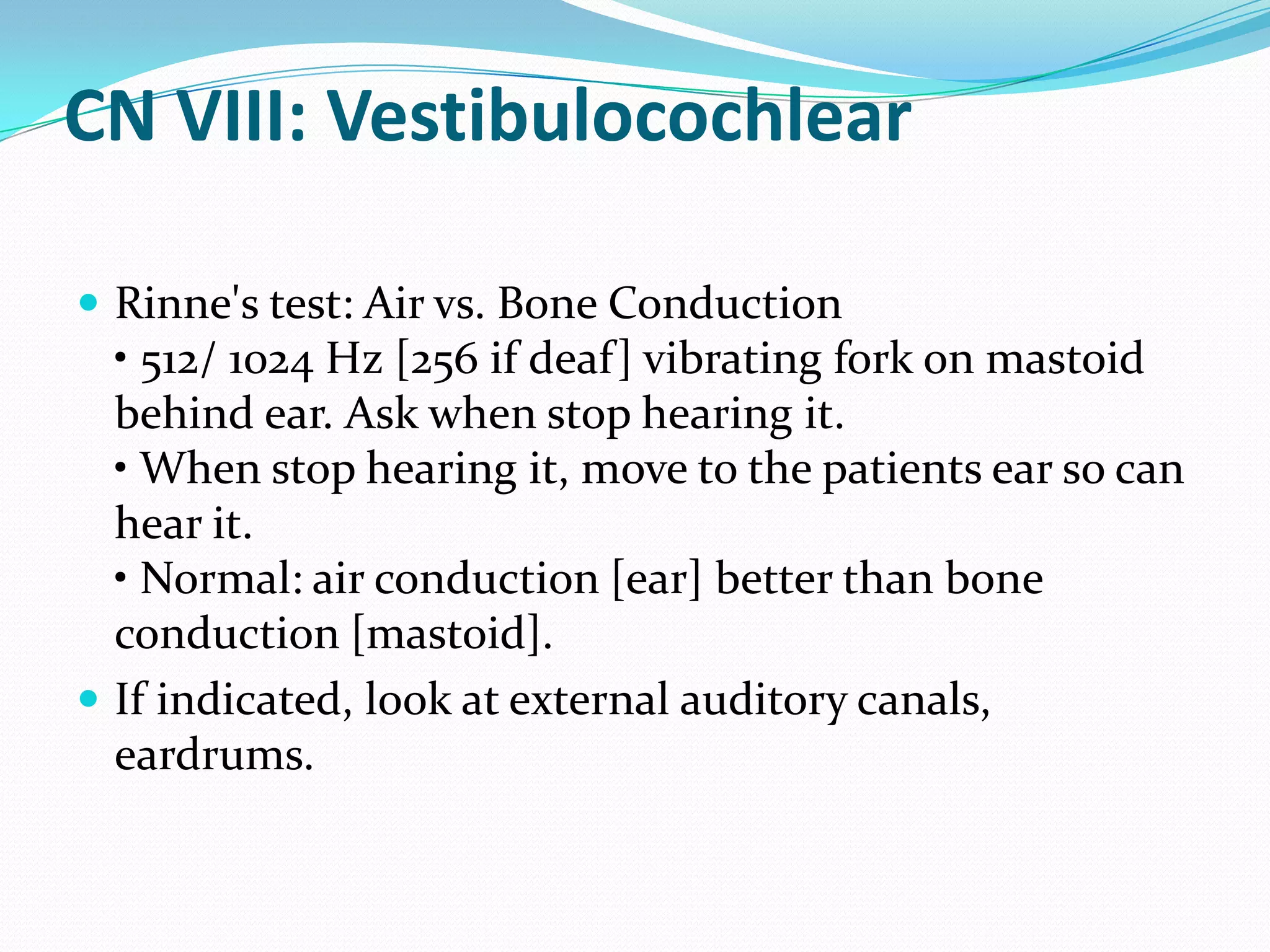 Clinical examination of cranial nerves | PPTX