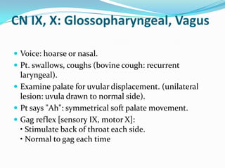 Clinical examination of cranial nerves | PPTX