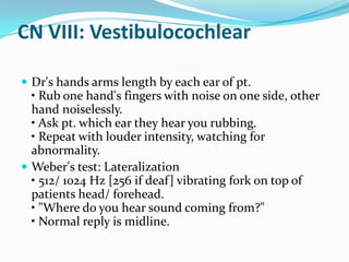 Clinical examination of cranial nerves | PPTX