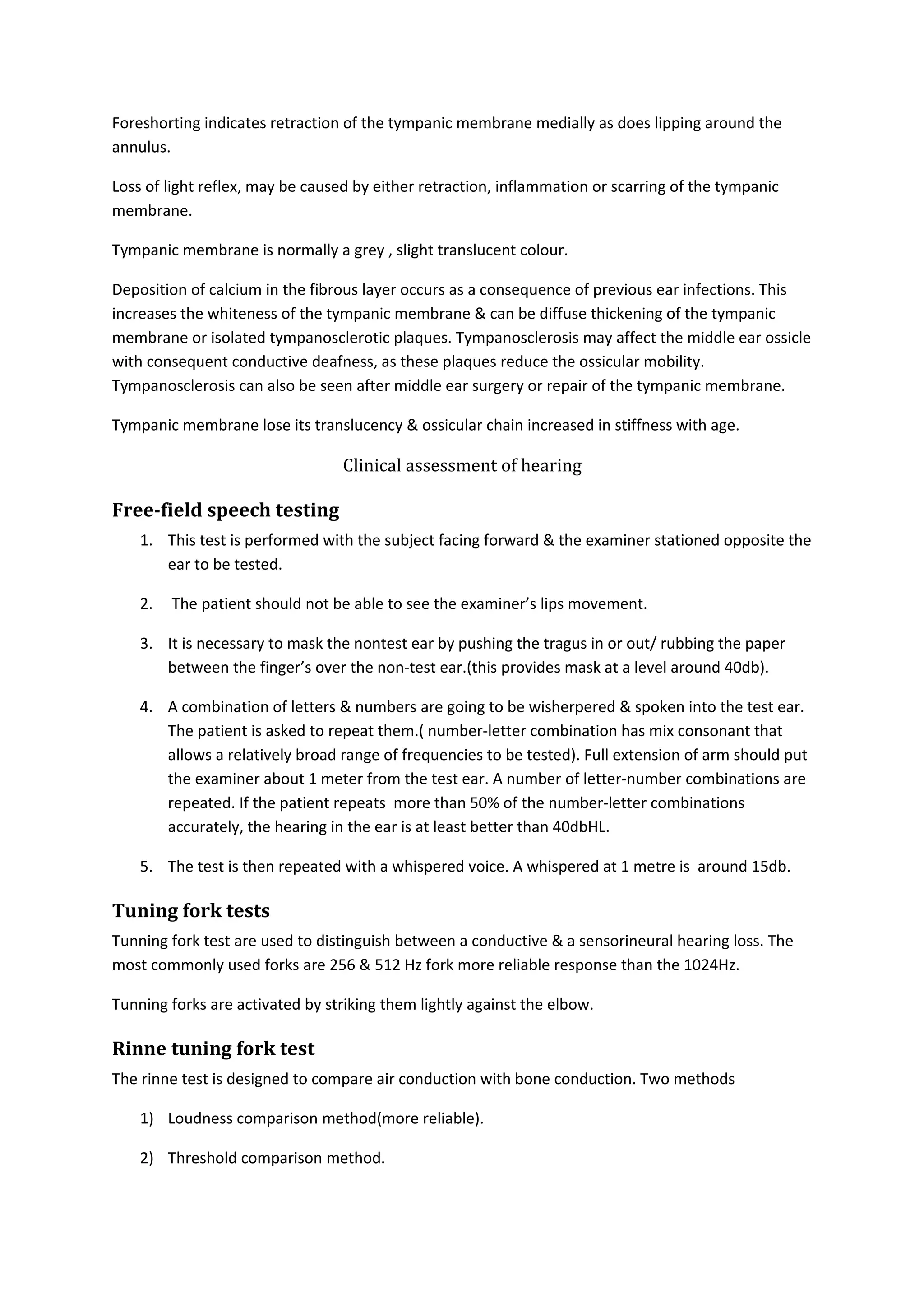Clinical examination of ears & hearing | DOC