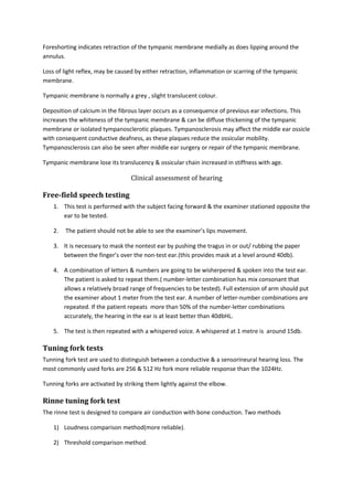 Clinical examination of ears & hearing | DOC