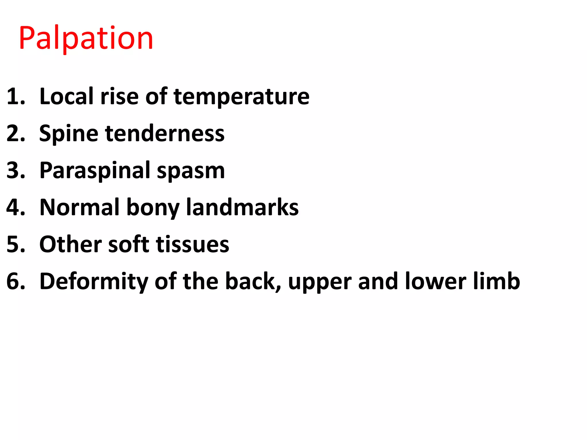 Clinical examination of spine | PPT