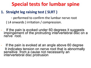 Clinical examination of spine | PPT
