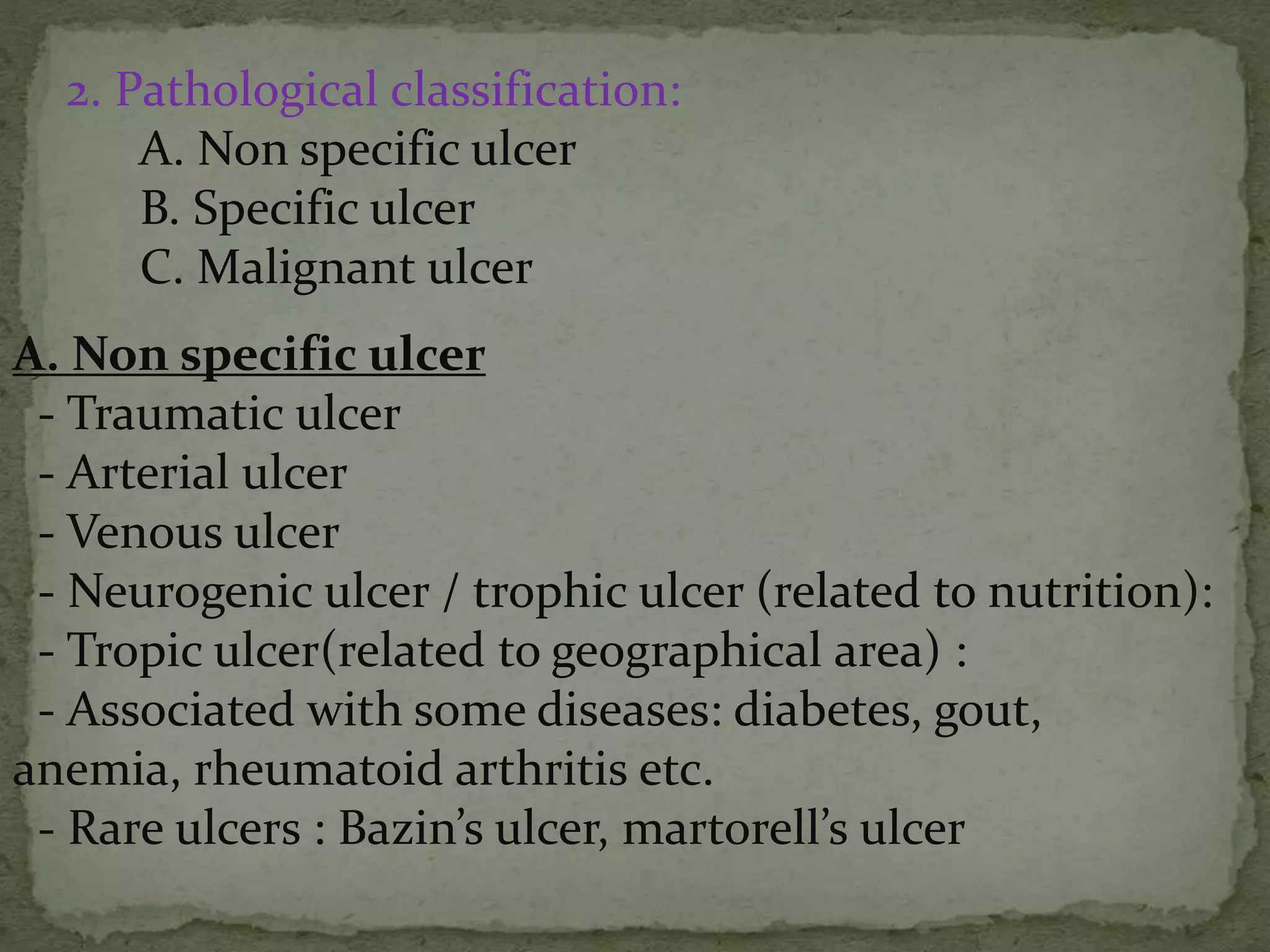 Clinical examination of ulcers | PPTX