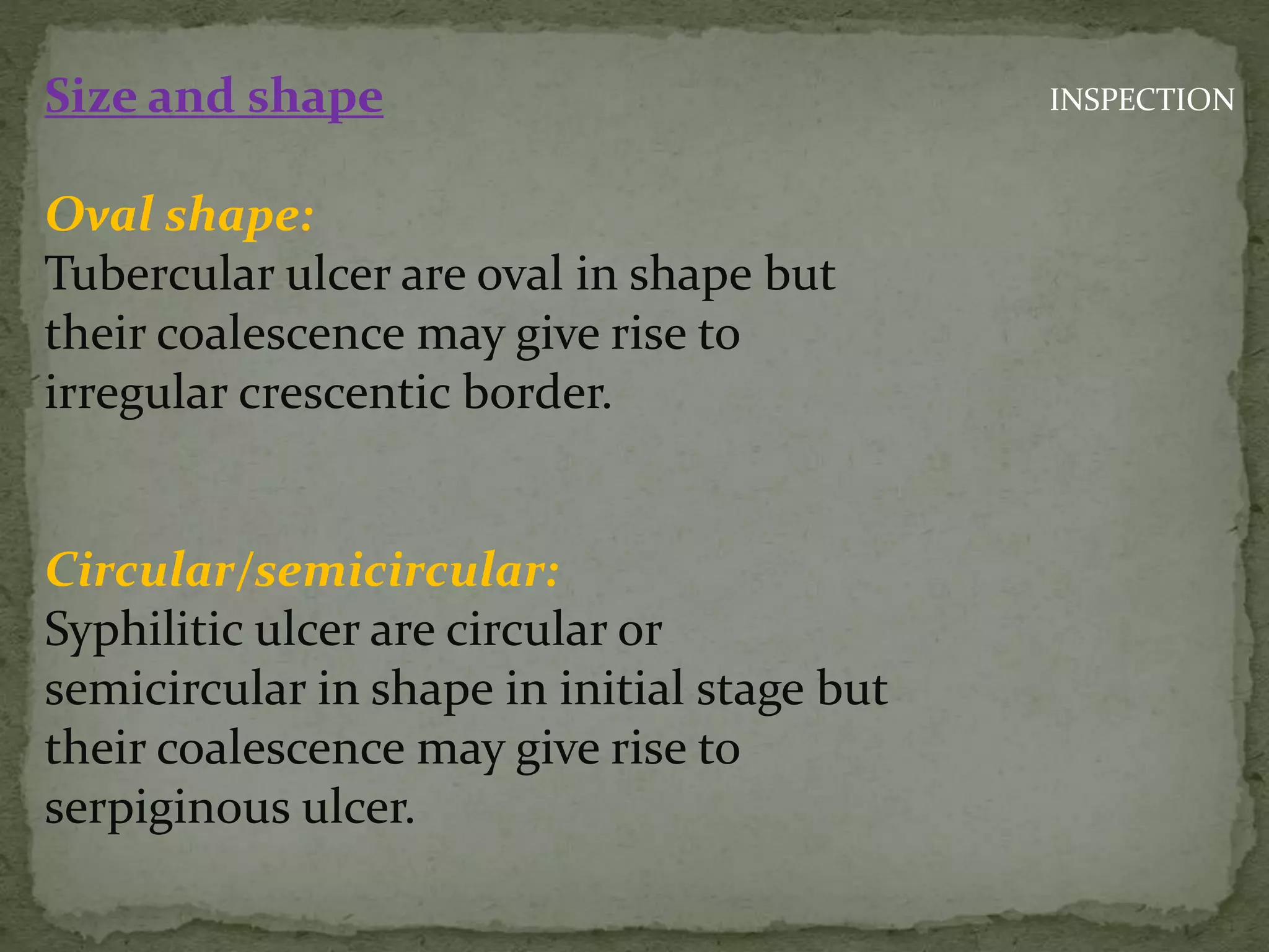 Clinical examination of ulcers | PPTX