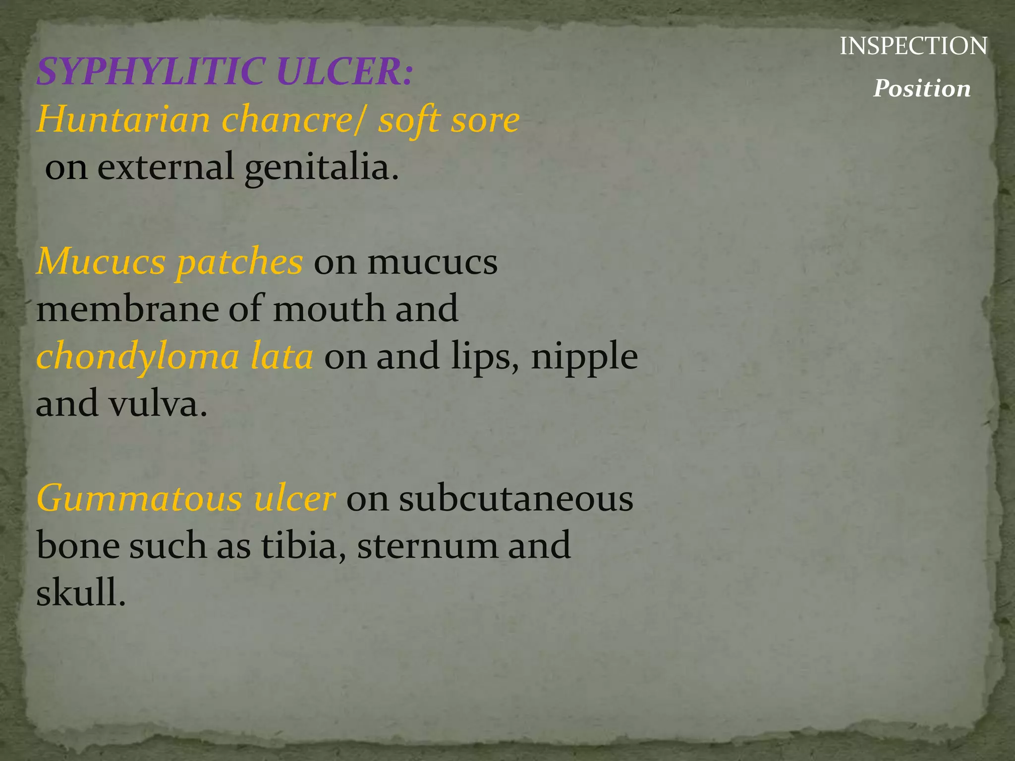 Clinical examination of ulcers | PPTX | Skin and Dermatology | Diseases ...