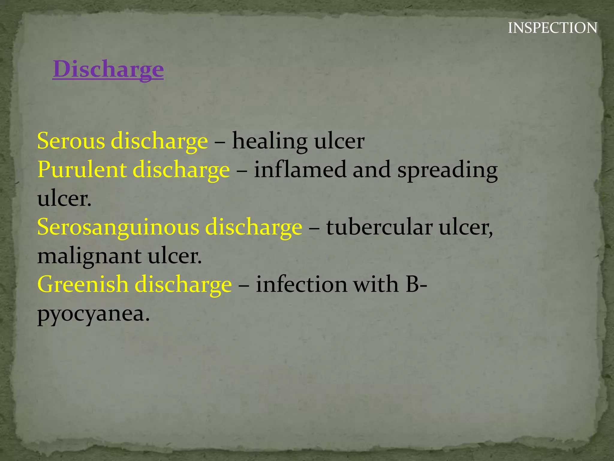 Clinical examination of ulcers | PPTX