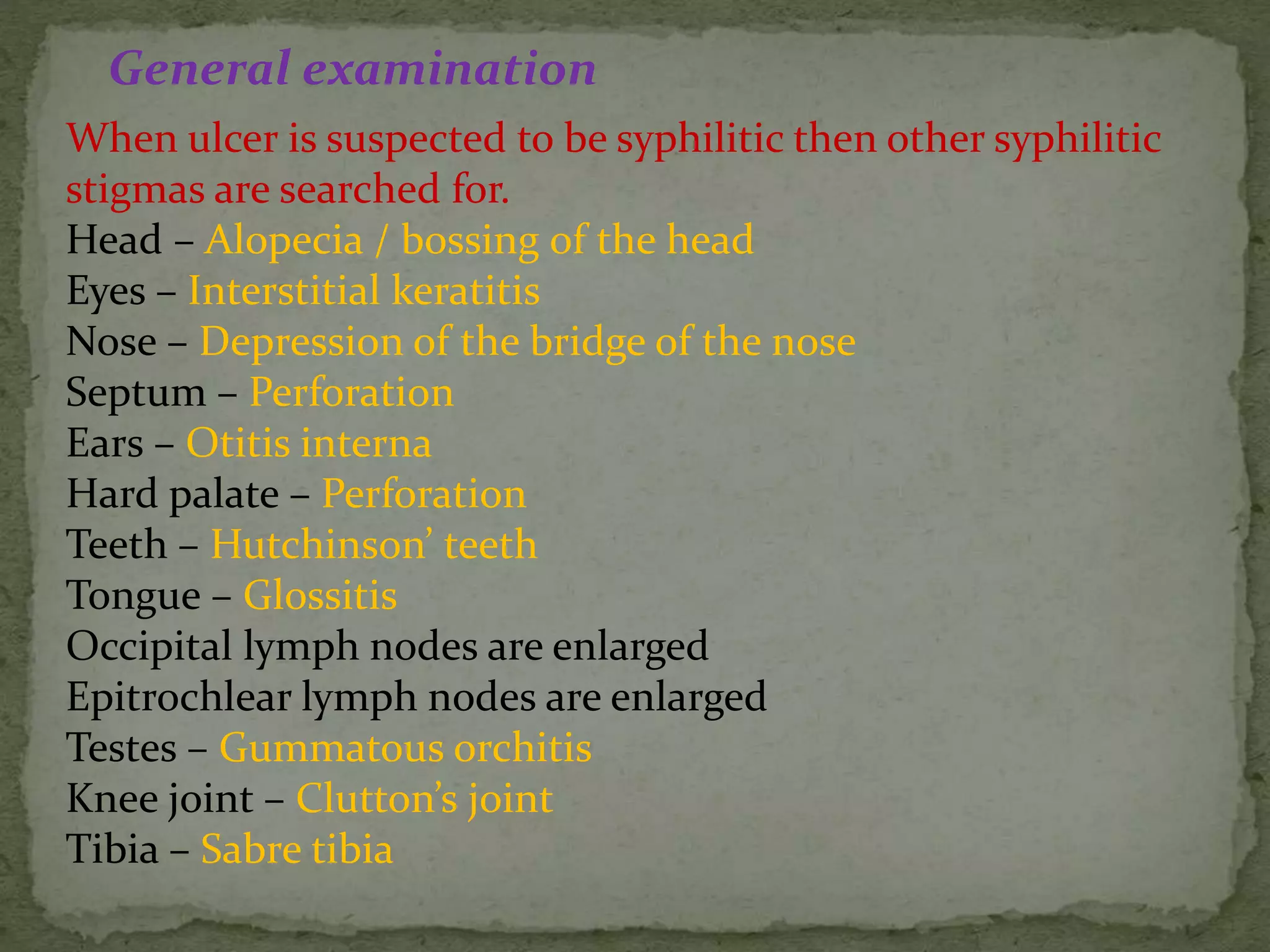 Clinical examination of ulcers | PPTX