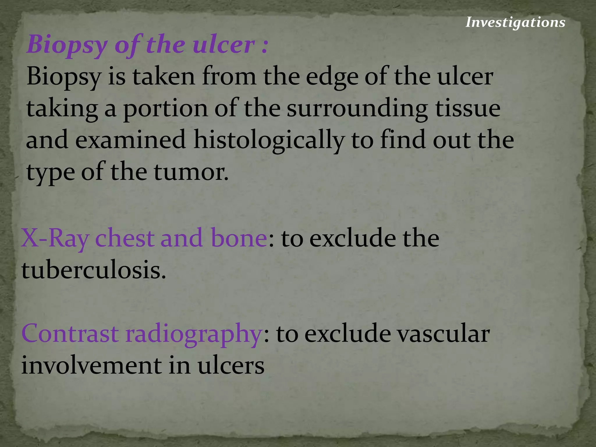 Clinical examination of ulcers | PPTX