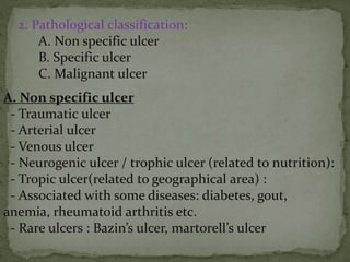 Clinical examination of ulcers | PPTX