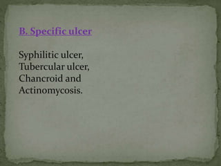 Clinical examination of ulcers | PPTX