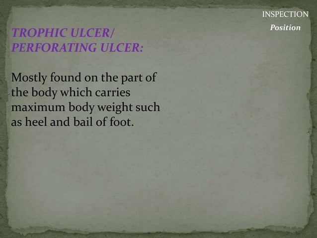 Clinical examination of ulcers | PPTX | Skin and Dermatology | Diseases ...