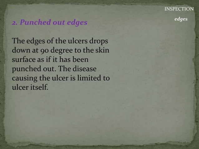 Clinical examination of ulcers | PPTX | Skin and Dermatology | Diseases ...