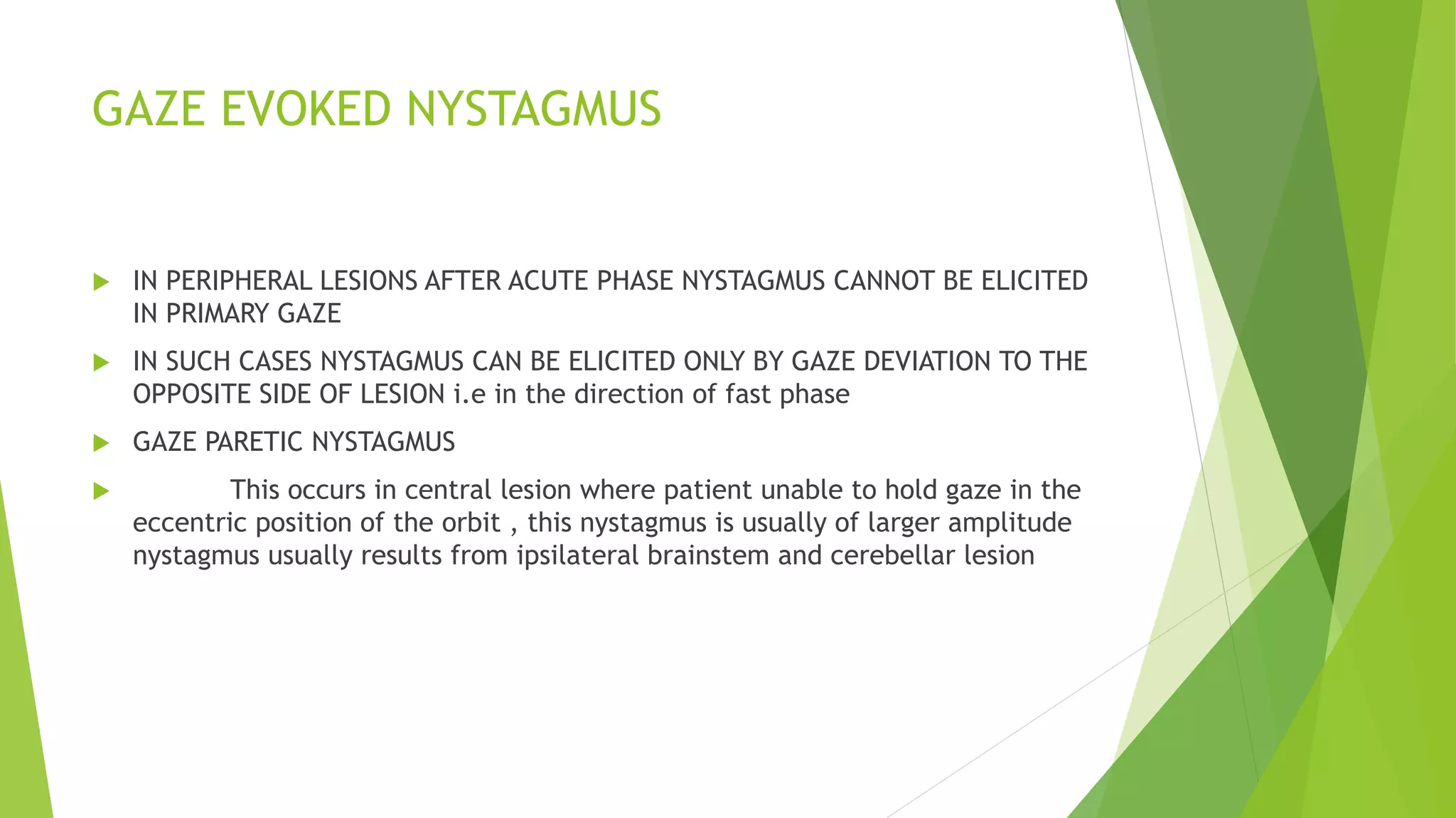 Clinical examination of vertigo | PPTX