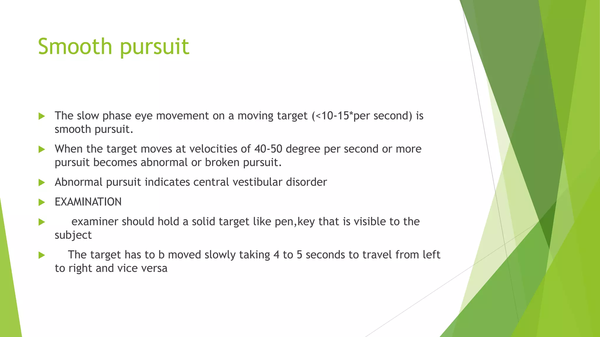 Clinical examination of vertigo | PPTX