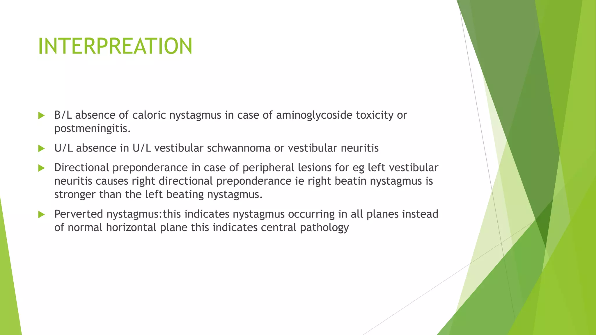 Clinical examination of vertigo | PPTX