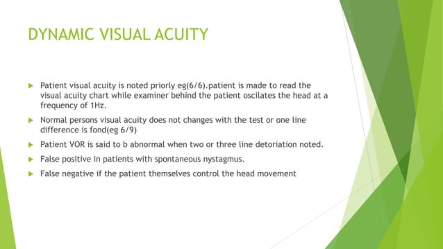 Clinical examination of vertigo | PPTX
