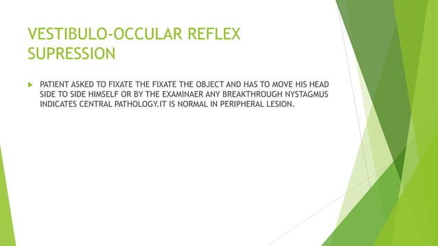 Clinical examination of vertigo | PPTX