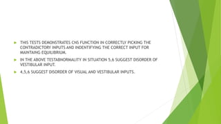 Clinical examination of vertigo | PPTX