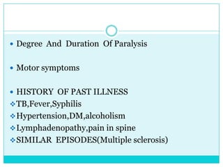 Clinical examination paraplegia | PPTX