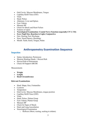 clinical examination of newborn check list- all systems at glance | PDF