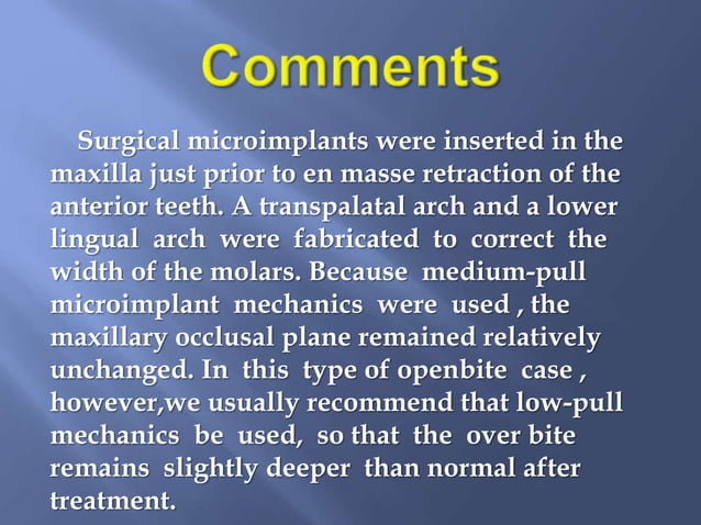 Clinical examples of microimplant anchorage | PPT