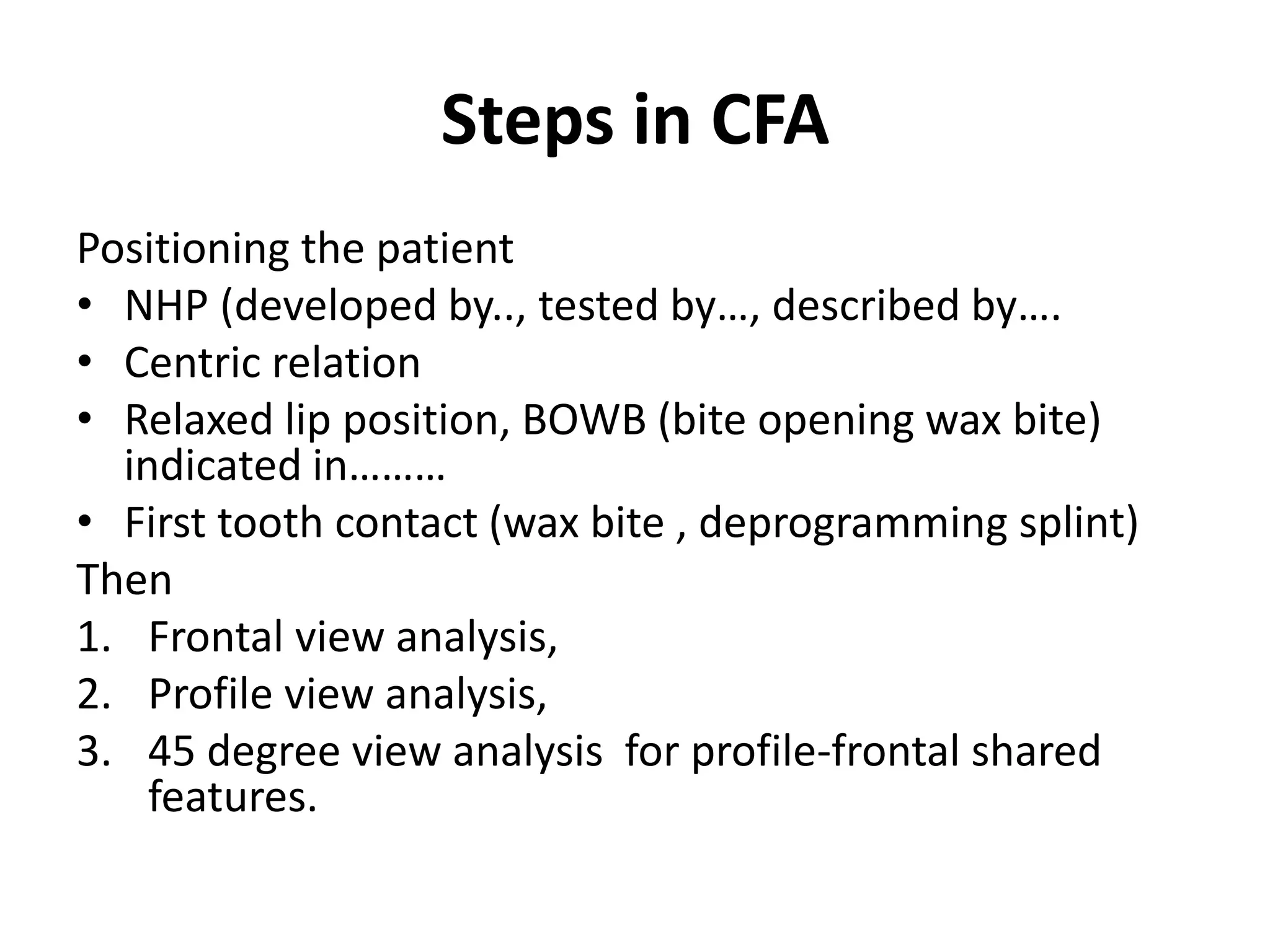 Clinical facial analysis (cfa) for orthodontists | PPTX