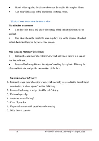 Clinical facial analysis for orthodontist and surgeon by almuzian | DOCX