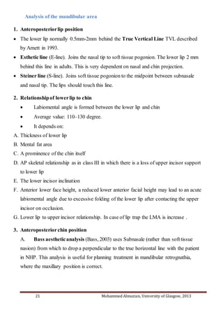 Clinical facial analysis for orthodontist and surgeon by almuzian | DOCX
