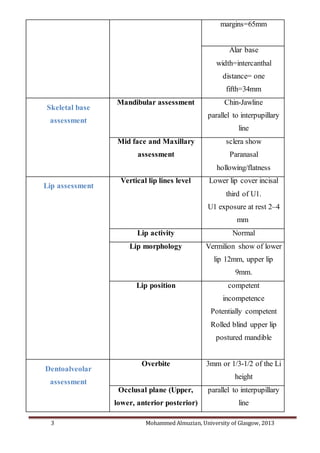 Clinical facial analysis for orthodontist and surgeon by almuzian | DOCX