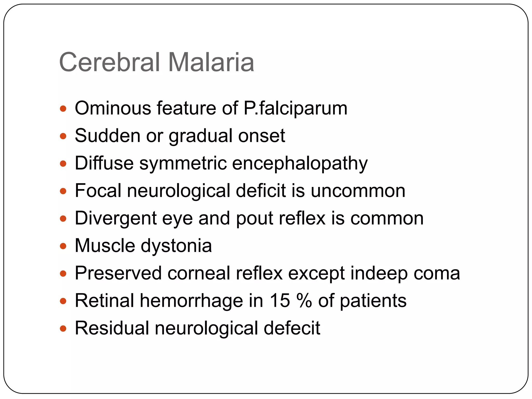 Malaria Clinical Features | PPTX