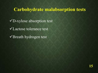 Clinical features and diagnosis of malabsorption | PPTX