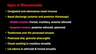 Clinical features and diagnosis of rhinosinusitis | PPTX