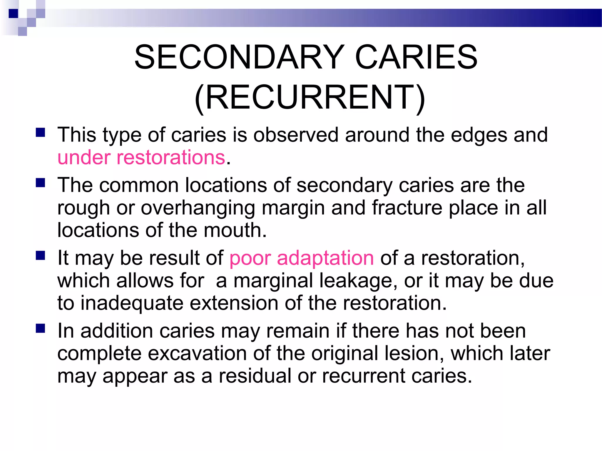 Clinical features and histopathology of dental caries | PPT
