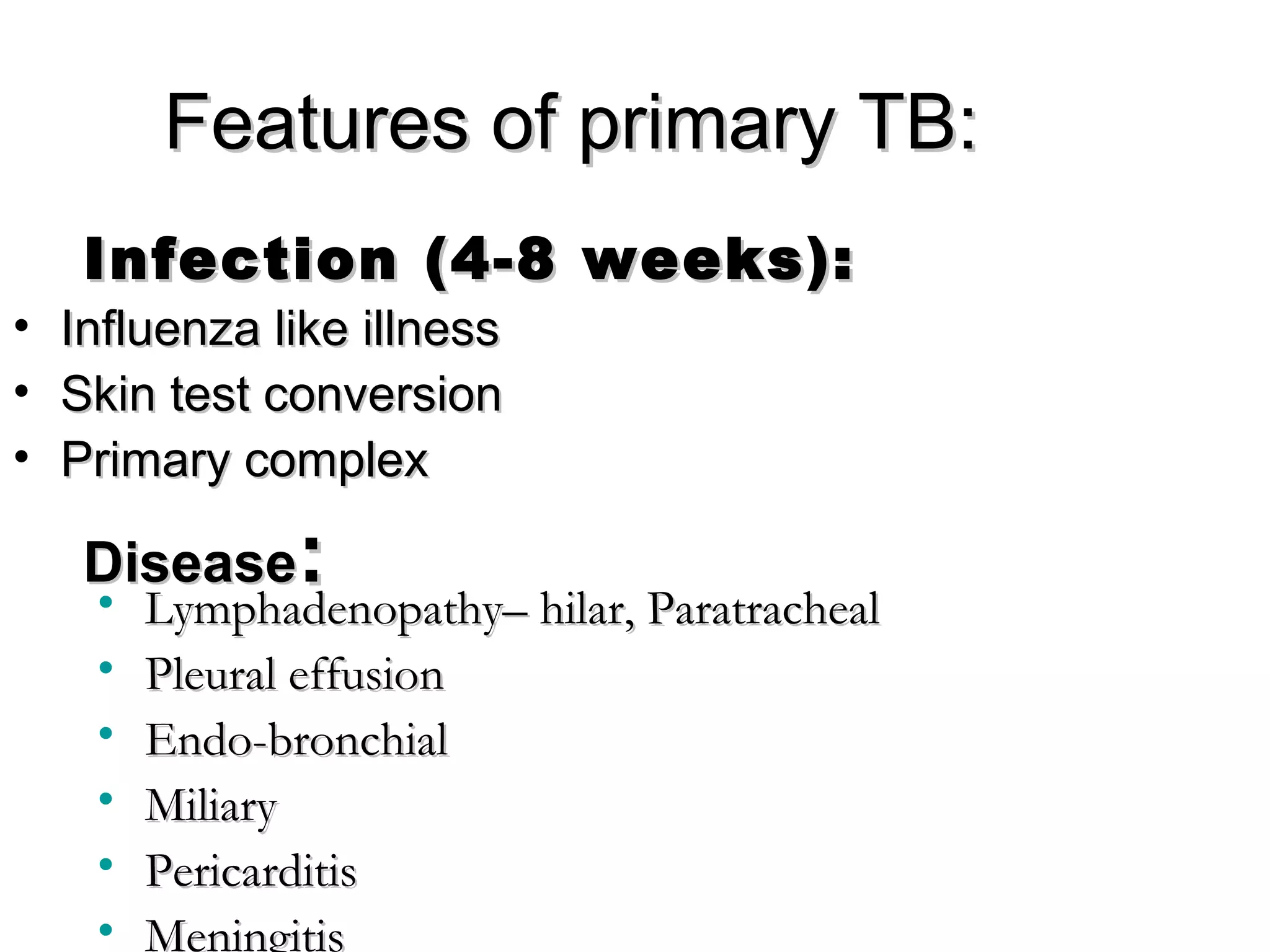 Clinical features,diagnosis and treatment of tuberculosis | PPT