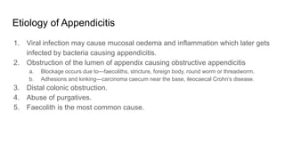 Clinical Features, Investigations and Management of Appendicitis and ...
