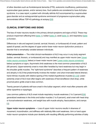 Clinical features of amyotrophic lateral sclerosis and other forms of ...
