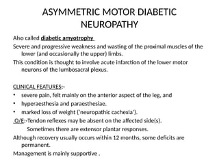 CLINICAL FEATURES OF DIABETIC NEUROPATHY.pptx
