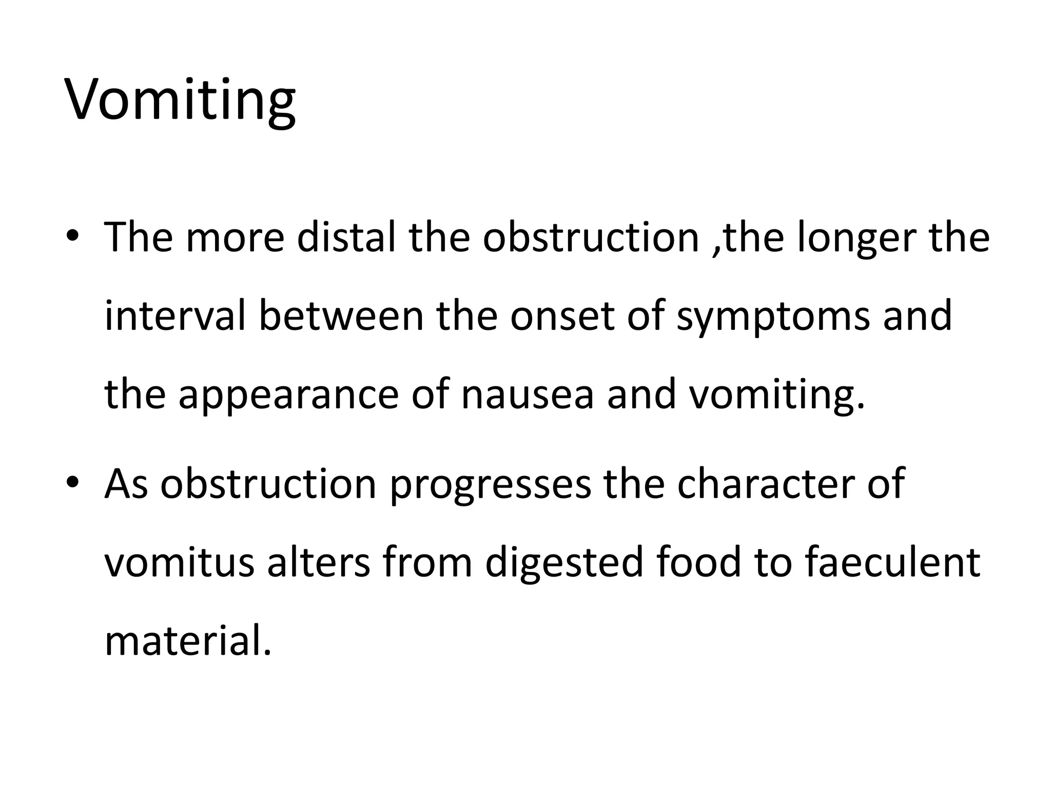 Clinical features of intestinal obstruction | PPTX