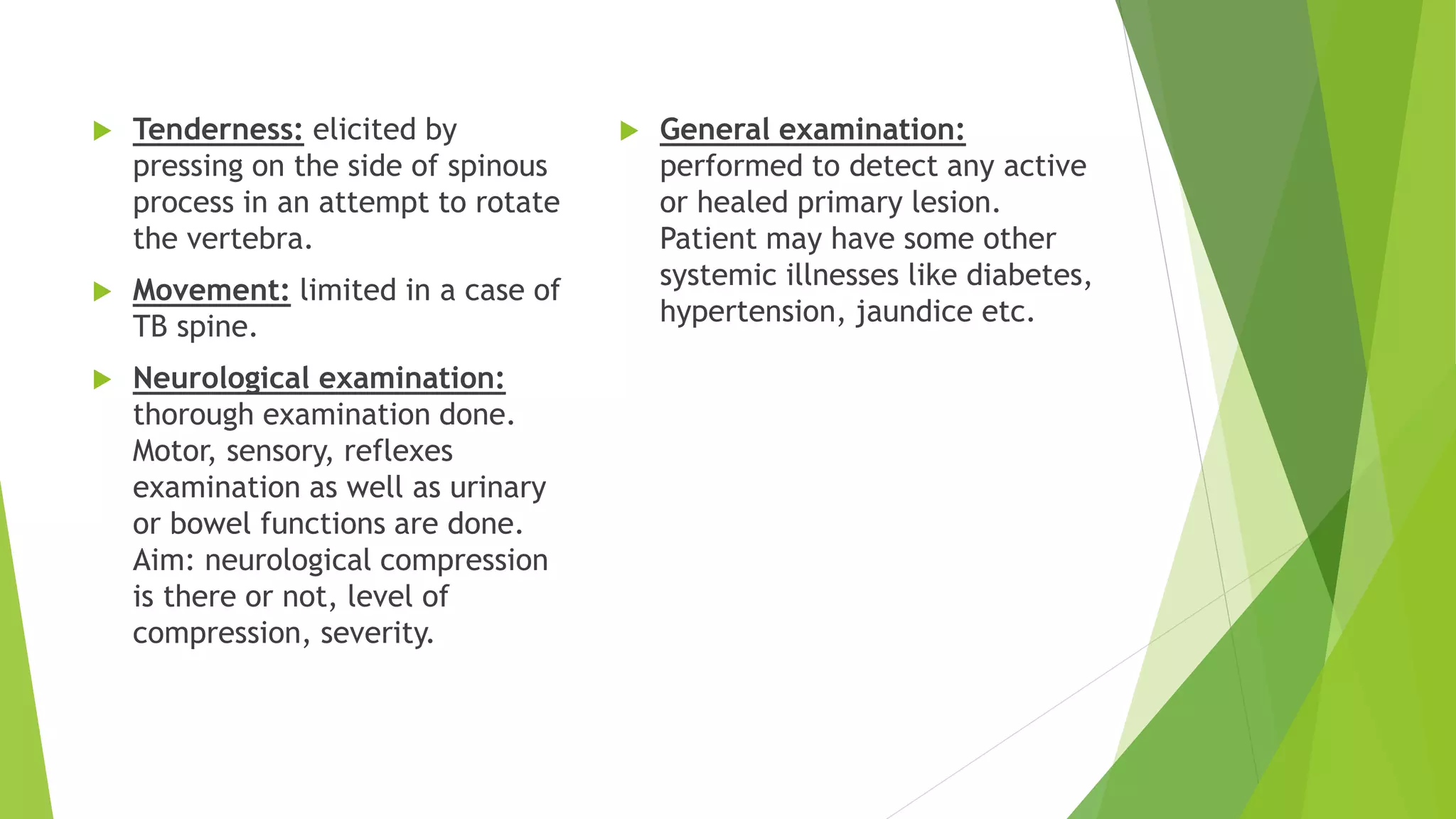 Clinical Features of TB Spine | PPTX