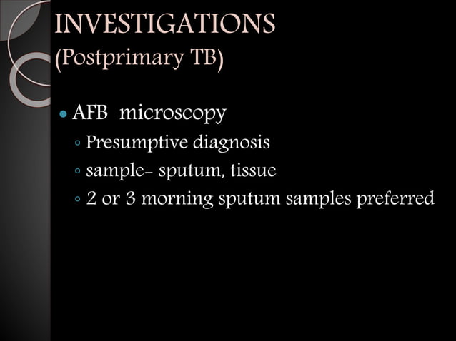 Clinical features investigation of pulmonary tb | PPT