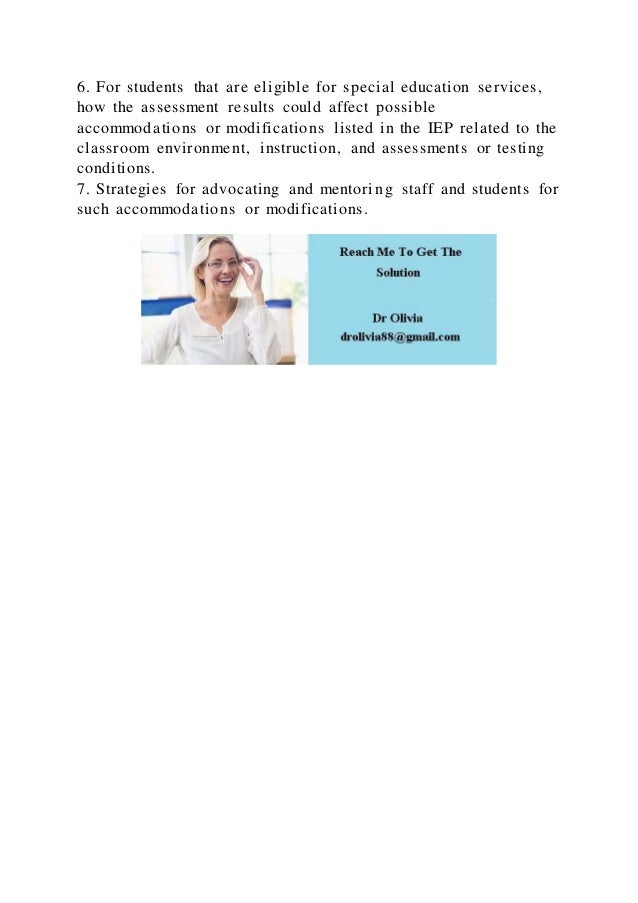 Clinical Field Experience C Understanding Specialized Assessments | DOCX