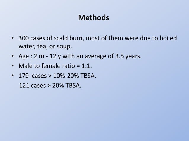 Clinical formula for management of pediatric scald burn | PPT