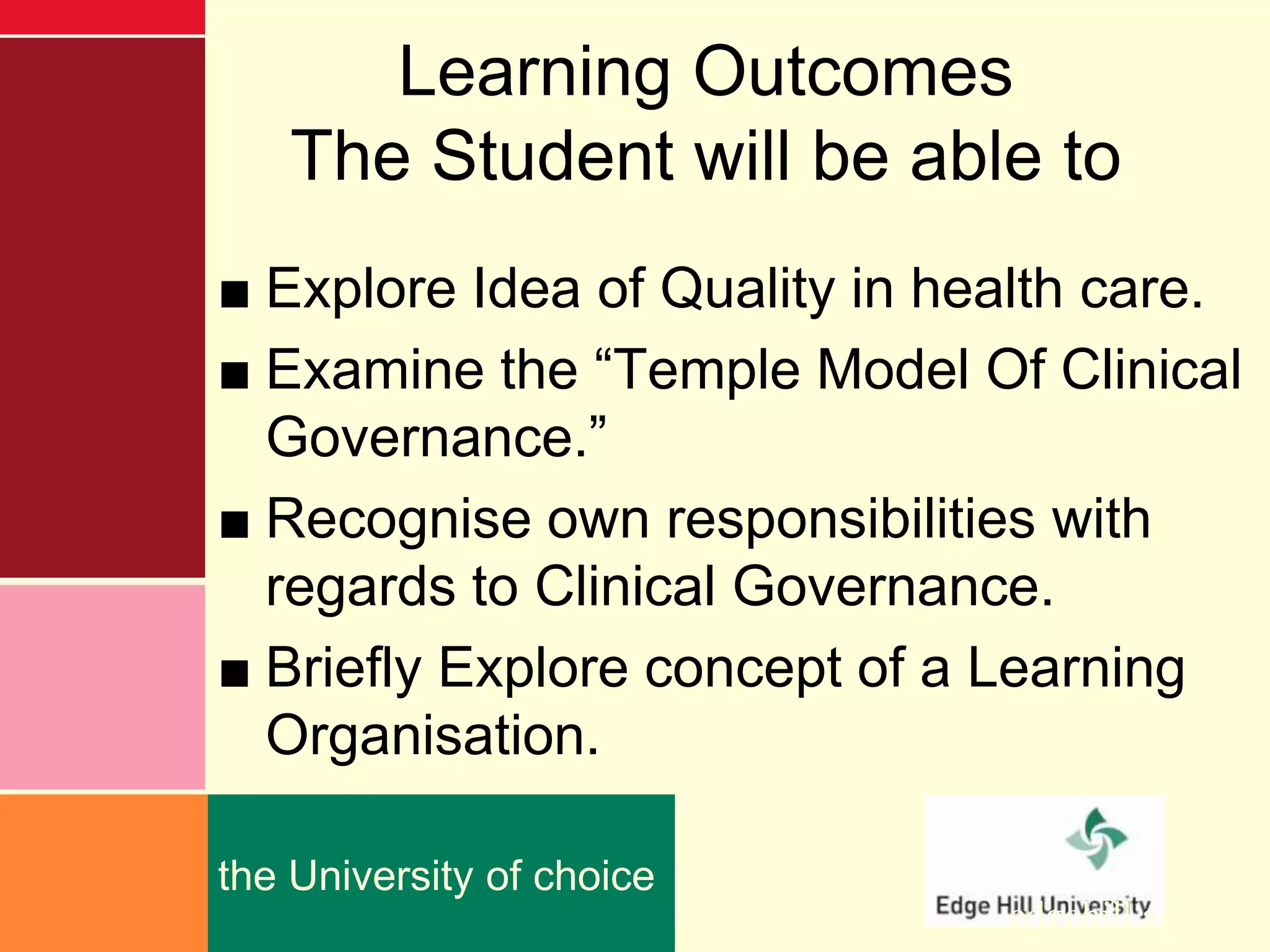 Clinical Governance | PPTX