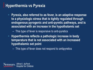 Clinical guidelines Fever in the Picu | PPTX