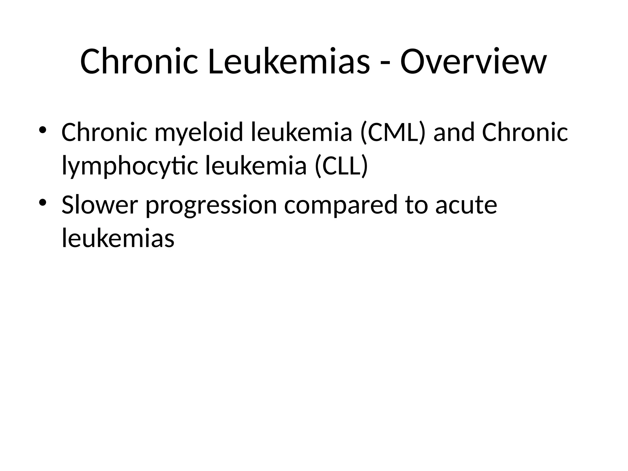 Thrombocytopenia, acute and chronic leukemias, bleeding and clotting ...